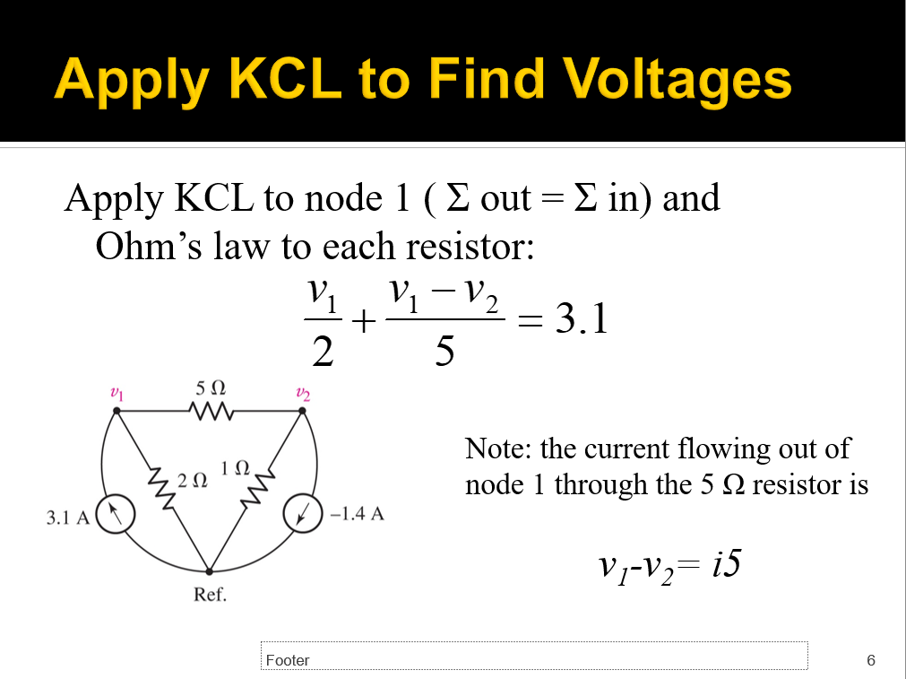 Solved Apply KCL to Find Voltages Apply KCL to node 1 (Σ out | Chegg.com