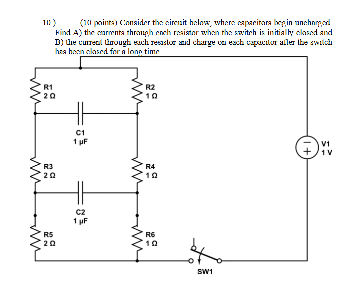 Solved 10.) (10 ﻿points) ﻿Consider the circuit below, where | Chegg.com