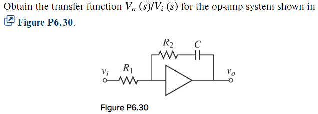 Solved Obtain the transfer function Vo(s)/Vi(s) for the | Chegg.com