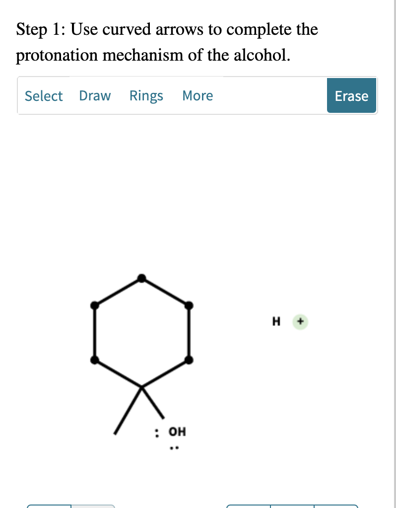 Solved Step 1: Use curved arrows to complete the protonation | Chegg.com