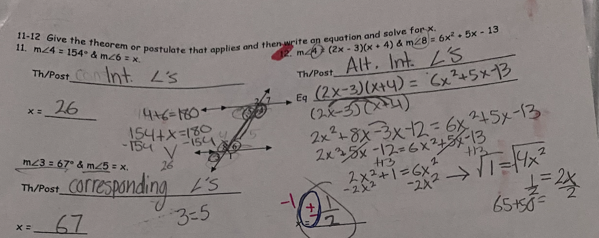 Solved 11 12 Give The Theorem Or Postulate That Applies And