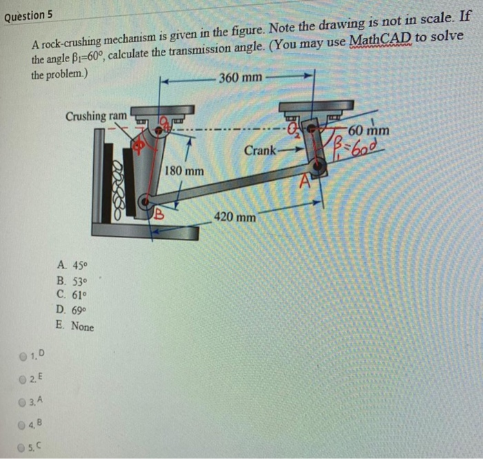 Solved Question 5 scale. If A rock-crushing mechanism is | Chegg.com