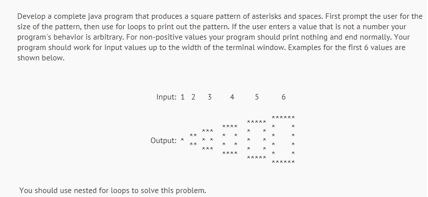 Solved Develop a complete java program that produces a | Chegg.com