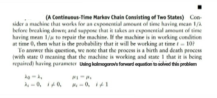 Solved (A Continuous-Time Markov Chain Consisting of Two | Chegg.com