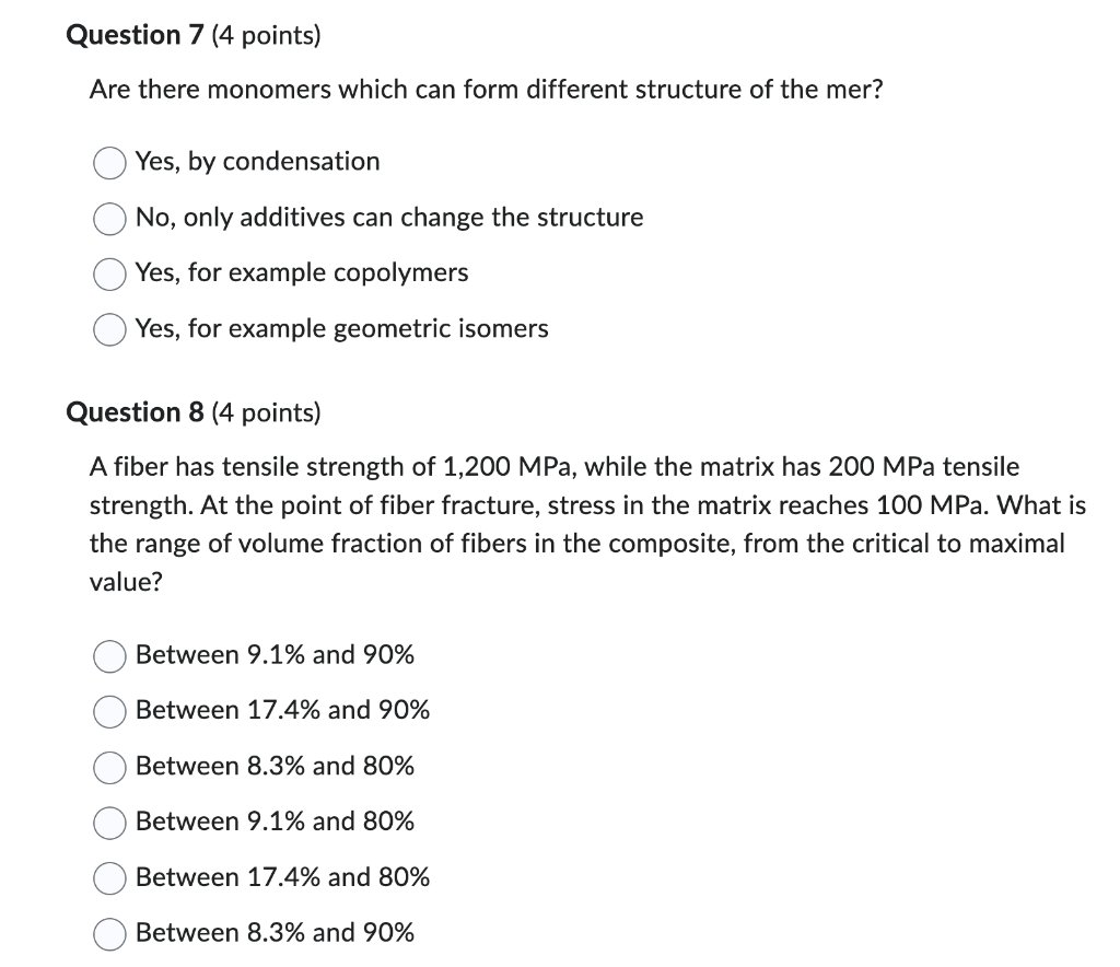 Solved Are there monomers which can form different structure | Chegg.com