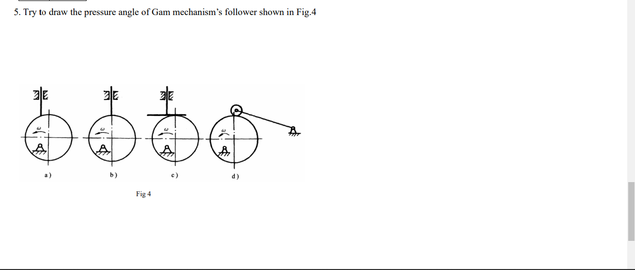 Solved Try to draw the pressure angle of Gam mechanism’s | Chegg.com