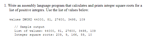 Write an assembly language program that | Chegg.com