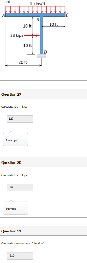 Solved Calculate Dy in kips Question 30 Calculate Dx in kips | Chegg.com
