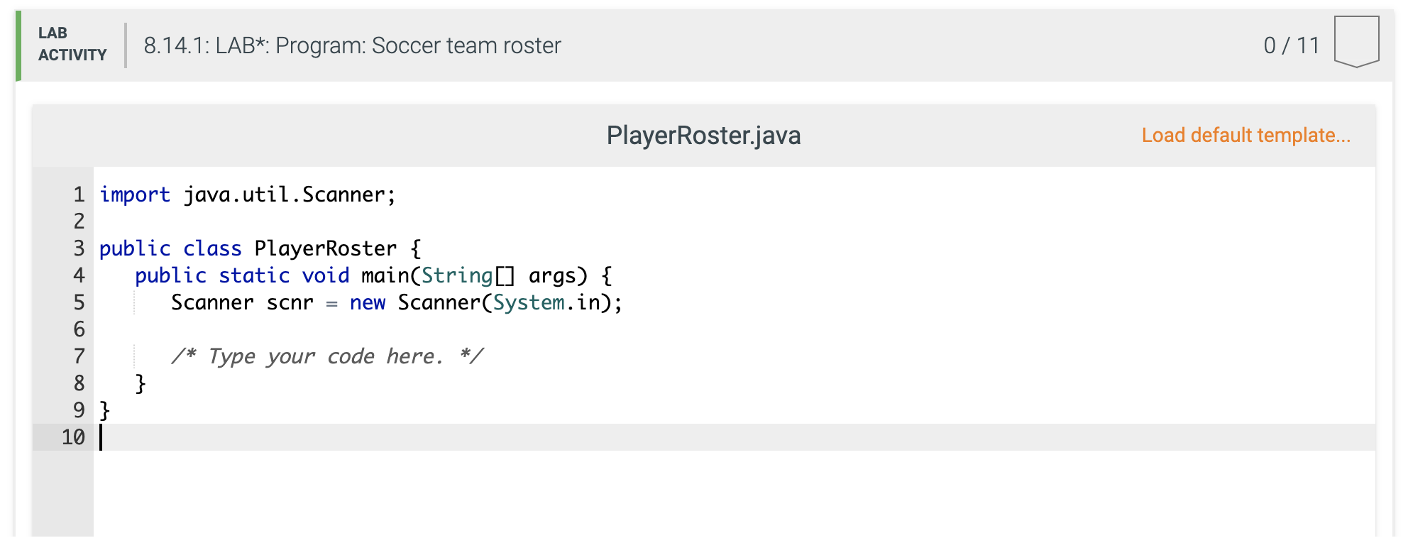 Solved Please help in Java 8.14 LAB*: Program: Soccer team | Chegg.com