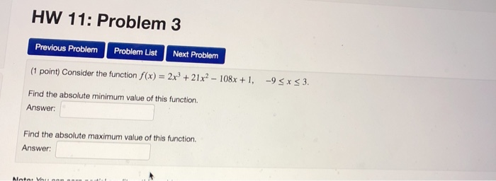 Solved HW 11: Problem 3 Previous ProblemProblem List Next | Chegg.com Solved HW 11: Problem 3 Previous ProblemProblem List Next | Chegg.com