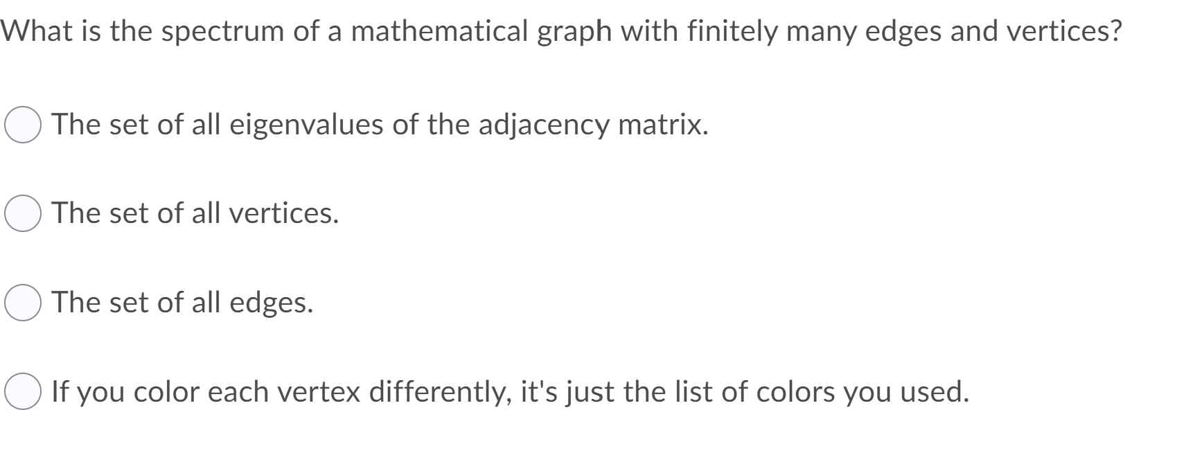 Solved What is the spectrum of a mathematical graph with | Chegg.com