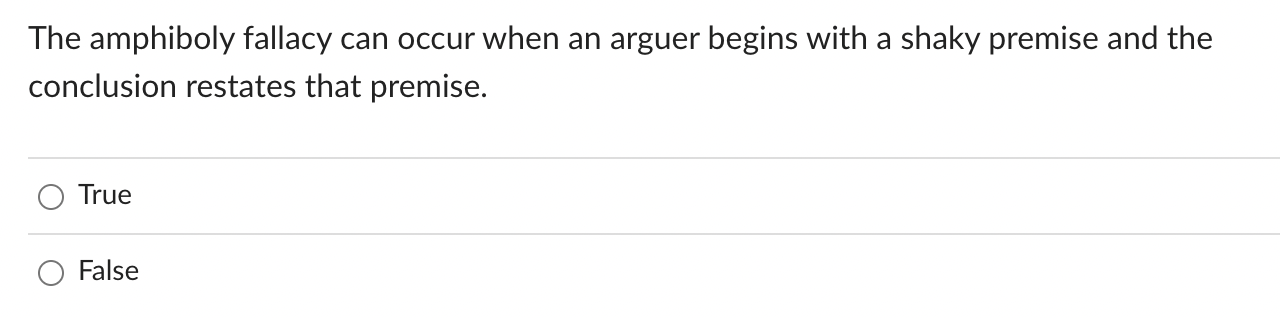 The amphiboly fallacy can occur when an arguer begins | Chegg.com