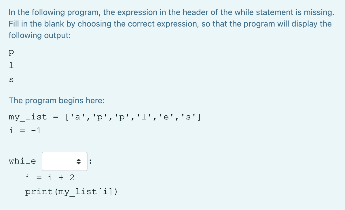 Solved In the following program, the expression in the | Chegg.com