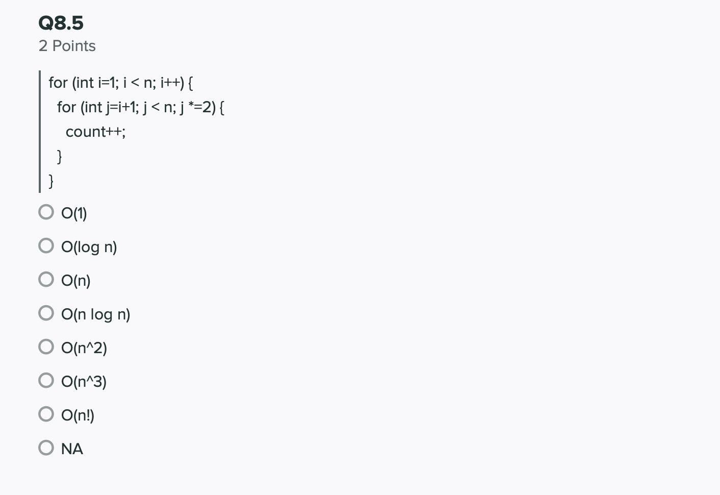 Solved Q8 Complexity Analysis - Classifying algorithms 10 | Chegg.com