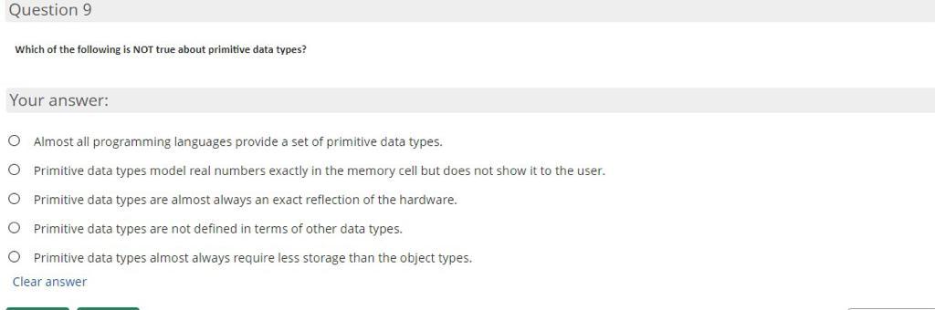 Solved Question 9 Which of the following is NOT true about | Chegg.com