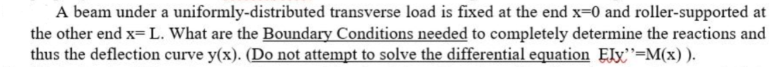 Solved A beam under a uniformly-distributed transverse load | Chegg.com