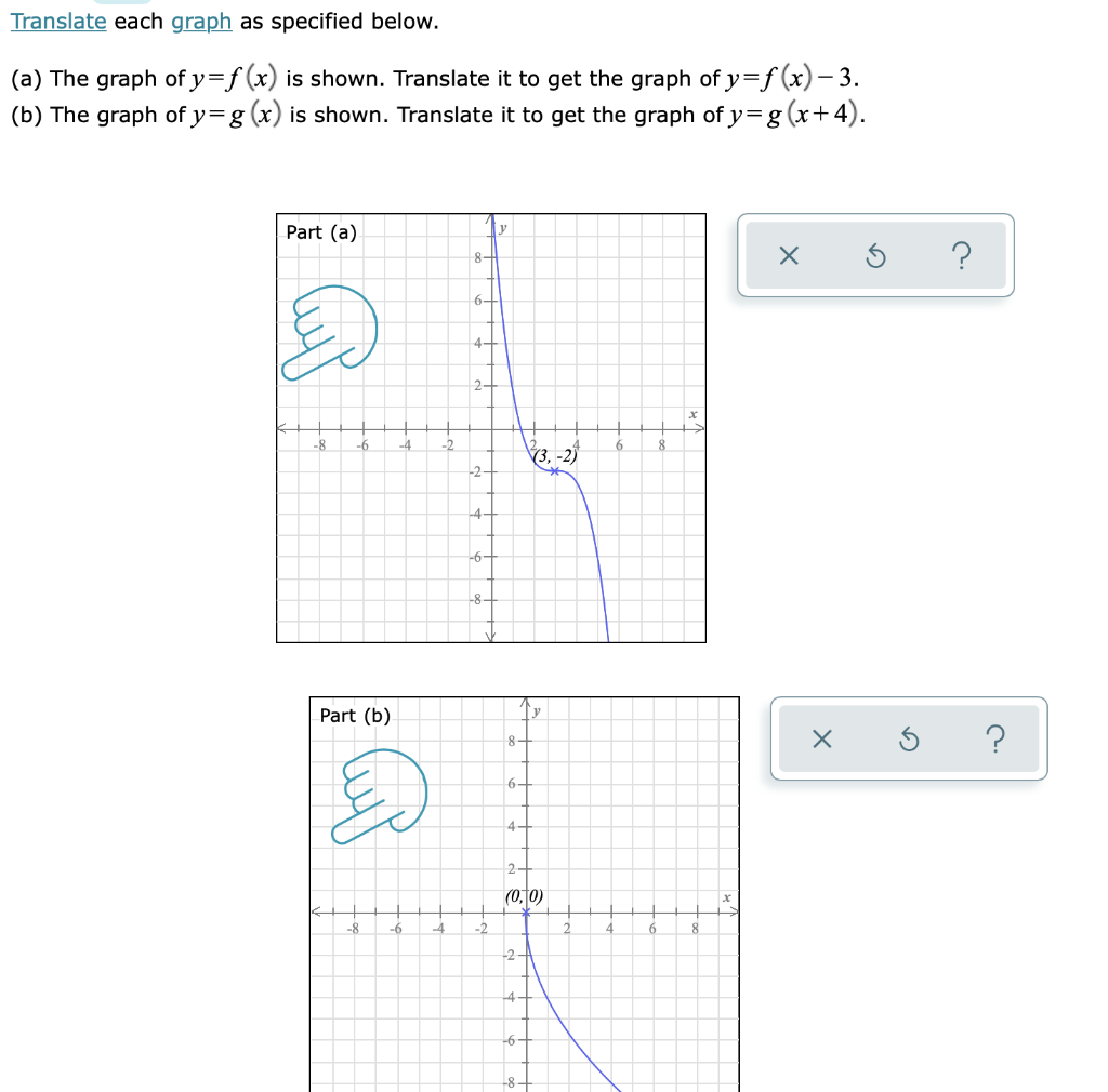 Solved Translate each graph as specified below. (a) The | Chegg.com