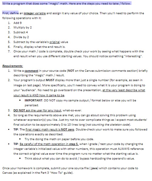 Solved Homework for “Intro to Java”. No coding experience | Chegg.com Solved Homework for “Intro to Java”. No coding experience | Chegg.com