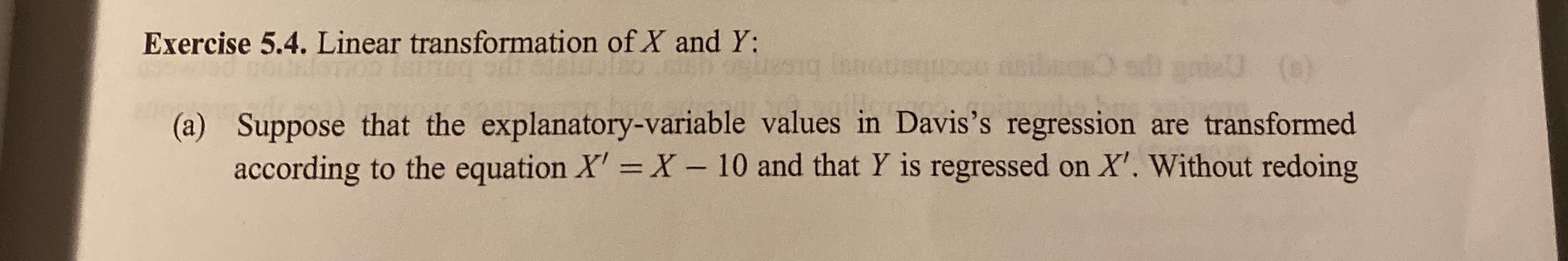 Exercise 5.4. Linear transformation of X and Y: (a) | Chegg.com