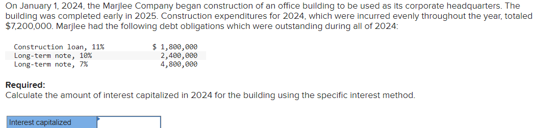 Solved On January 1, 2024, the Marjlee Company began | Chegg.com