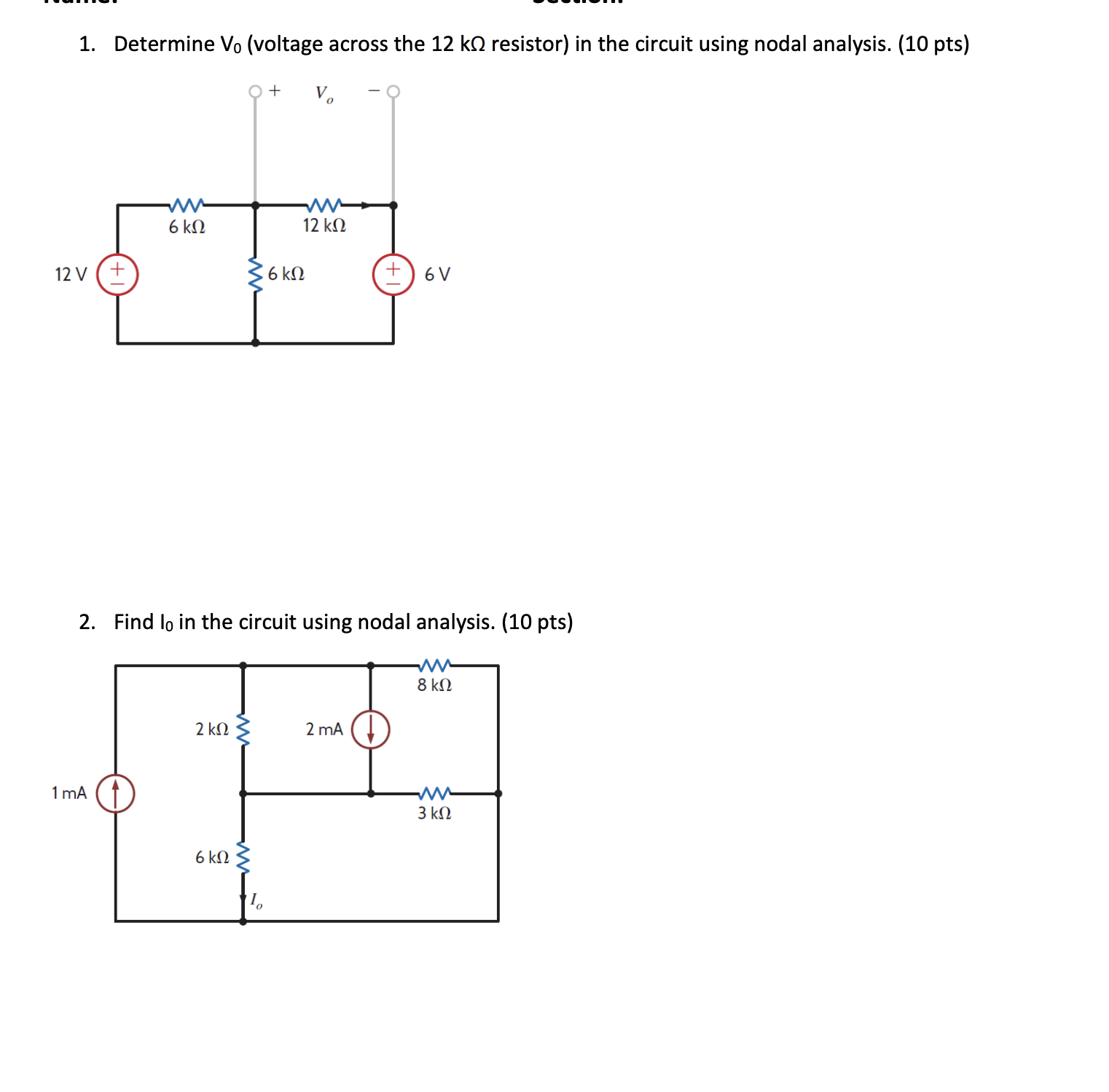 Solved Determine V0 (voltage across the 12kΩ ﻿resistor) ﻿in | Chegg.com