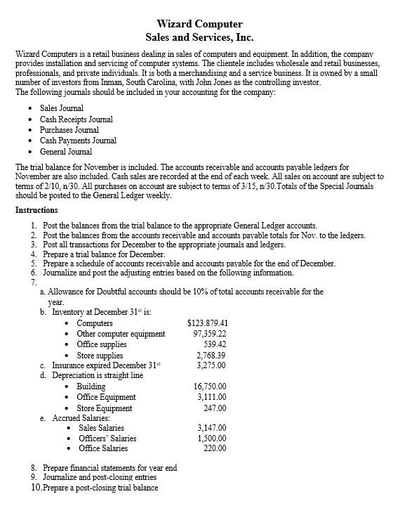 Wizard Computer Sales and Services, Inc. Wizard | Chegg.com