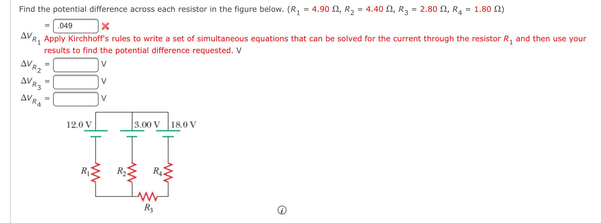 Solved Find the potential difference across each resistor in | Chegg.com