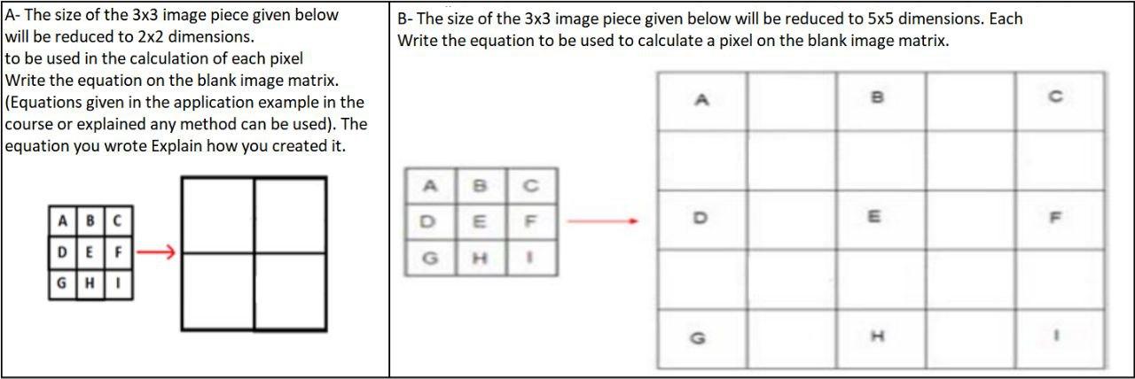 Solved B- The size of the 3x3 image piece given below will | Chegg.com