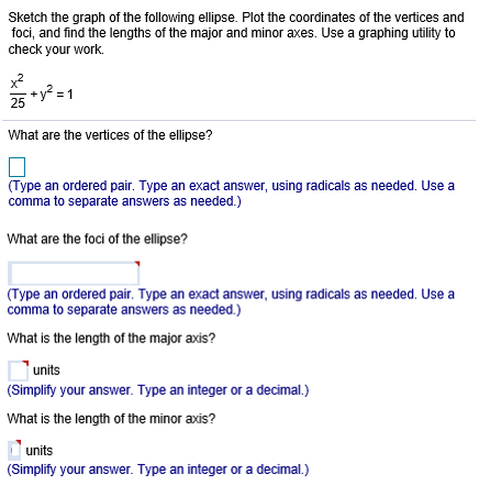 Solved Sketch the graph of the following ellipse. Plot the | Chegg.com