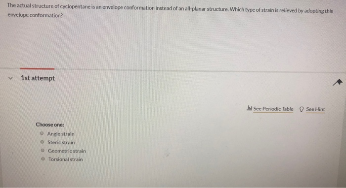 Solved The actual structure of cyclopentane is an envelope | Chegg.com