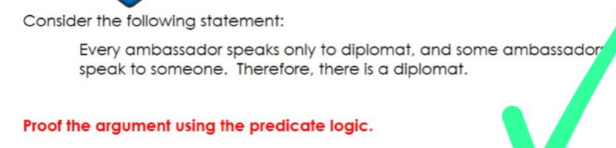Solved Consider the following statement: Every ambassador | Chegg.com