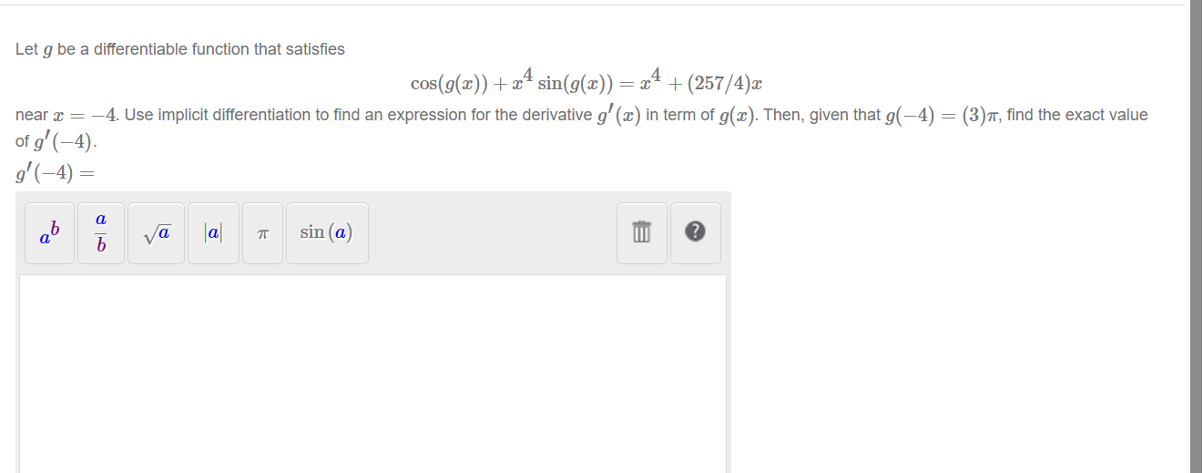 Solved Let g ﻿be a differentiable function that | Chegg.com