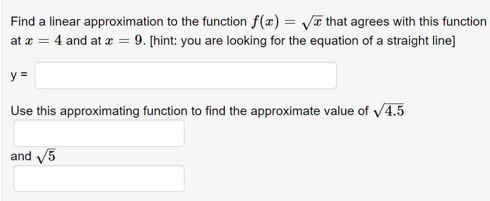 Solved Find a linear approximation to the function f(x) = và | Chegg.com