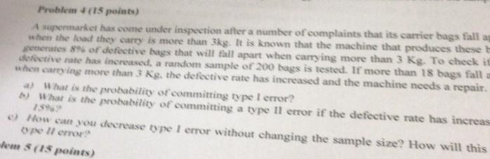Solved Problem +115 points) A supermarket has come under | Chegg.com