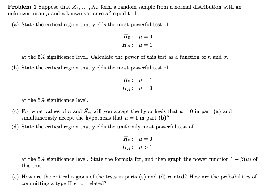 Problem 1 Suppose that X1,…,Xn form a random sample | Chegg.com