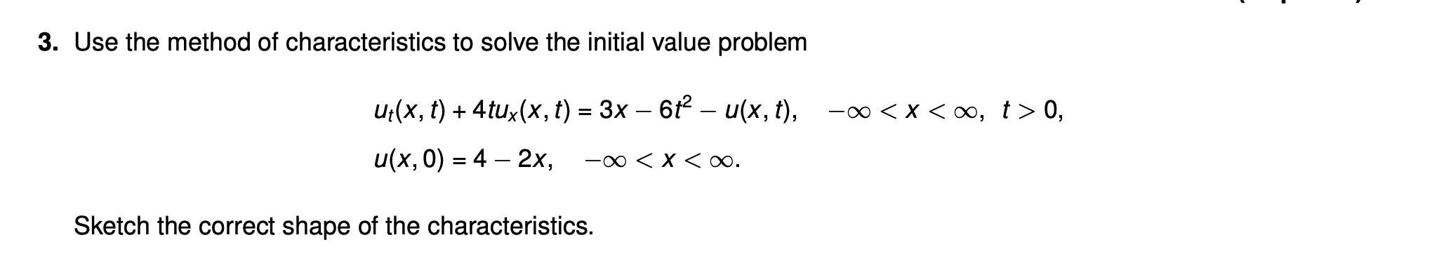 Solved 3. Use the method of characteristics to solve the | Chegg.com