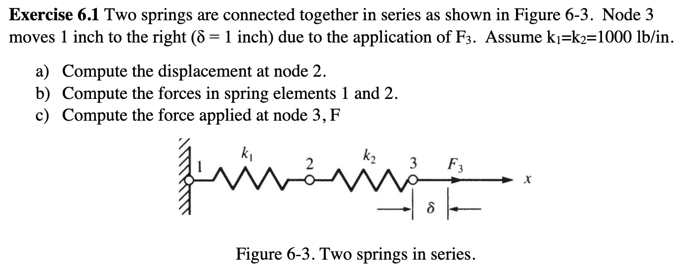 Solved Exercise 6.1 Two springs are connected together in | Chegg.com