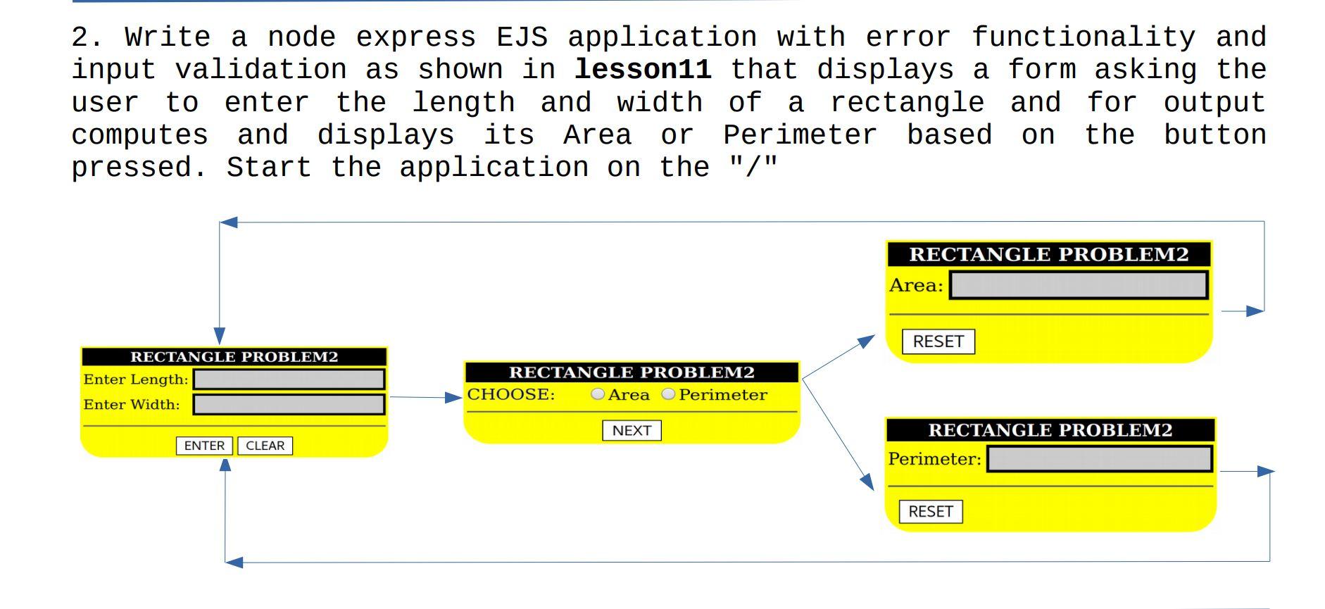 Solved 2. Write a node express EJS application with error | Chegg.com