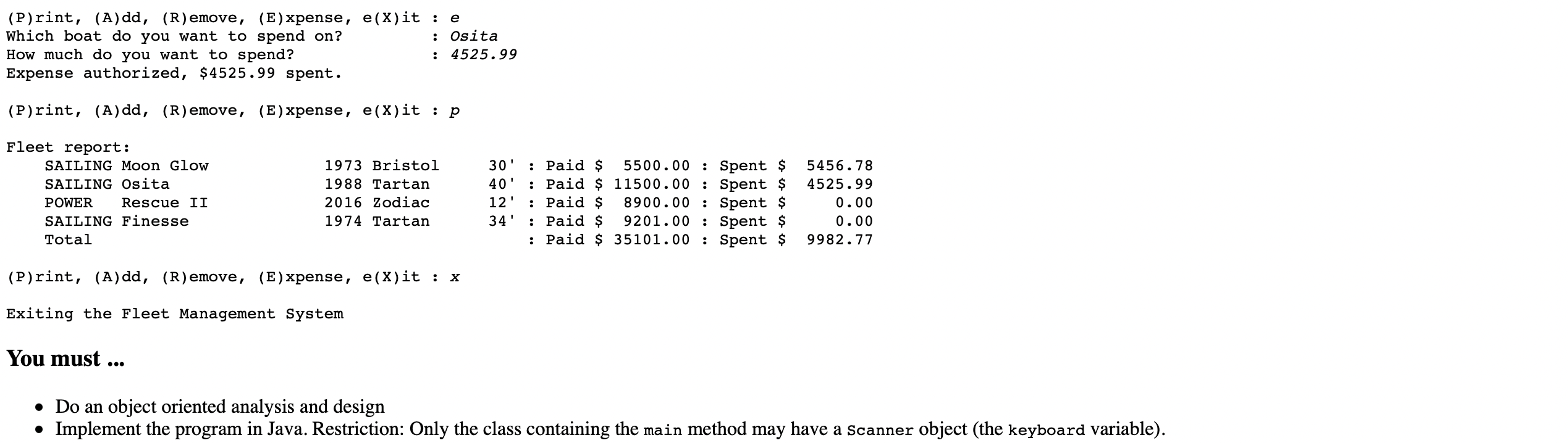 JAVA Program Please make sure you run your code so it | Chegg.com