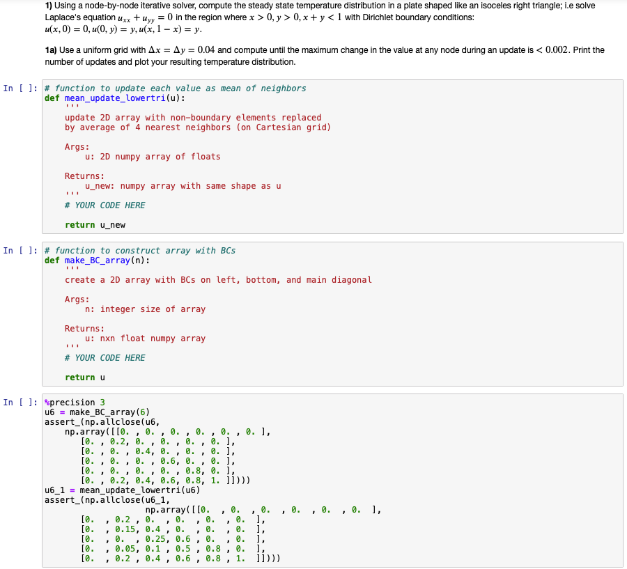 1) Using a node-by-node iterative solver, compute the | Chegg.com