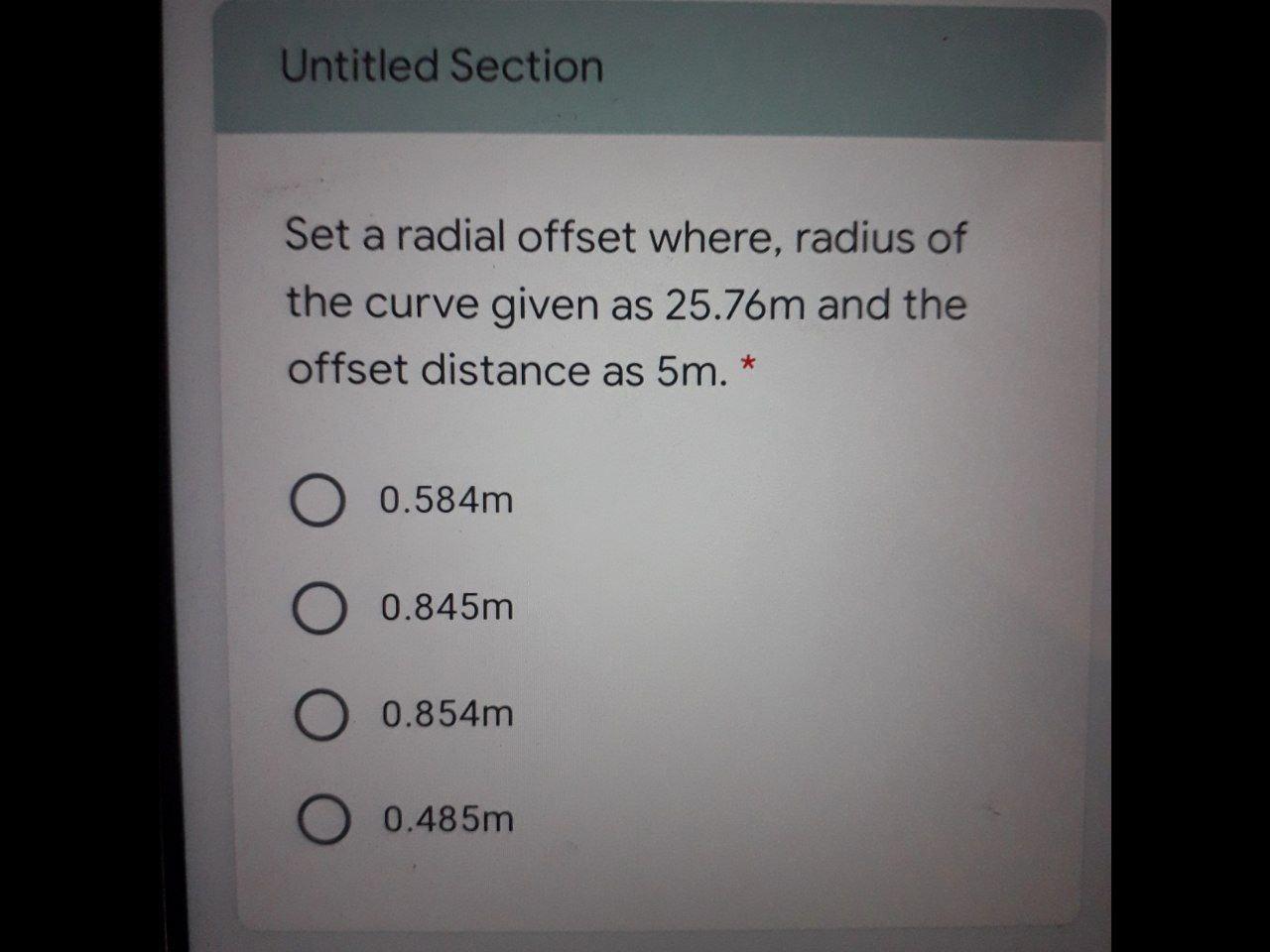 Untitled Section Set a radial offset where, radius of | Chegg.com