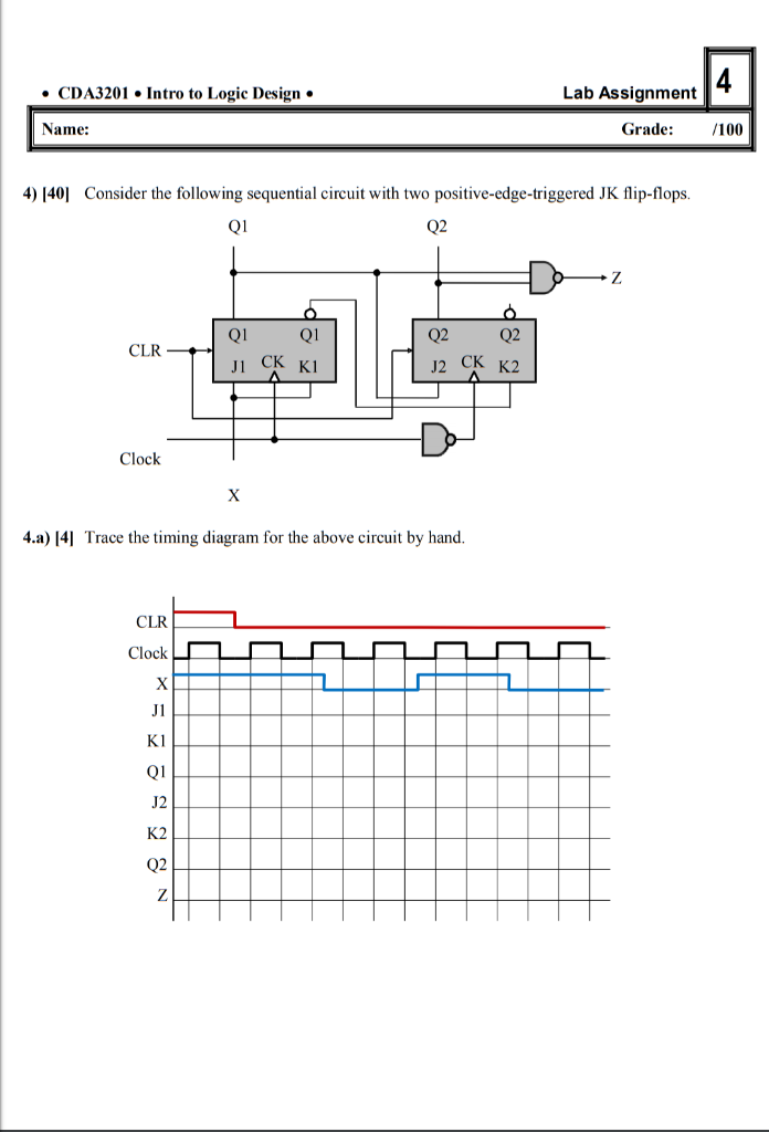 CDA3201 Intro to Logic Design. Lab Assignment Name: | Chegg.com