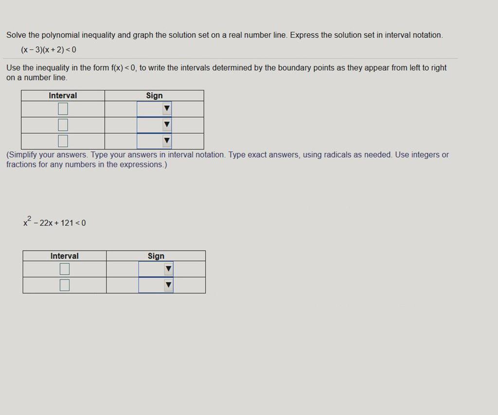 Solved Solve the polynomial inequality and graph the | Chegg.com