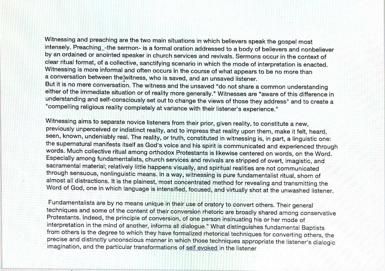 Solved Harding says that “Witnessing is more informal… (and | Chegg.com