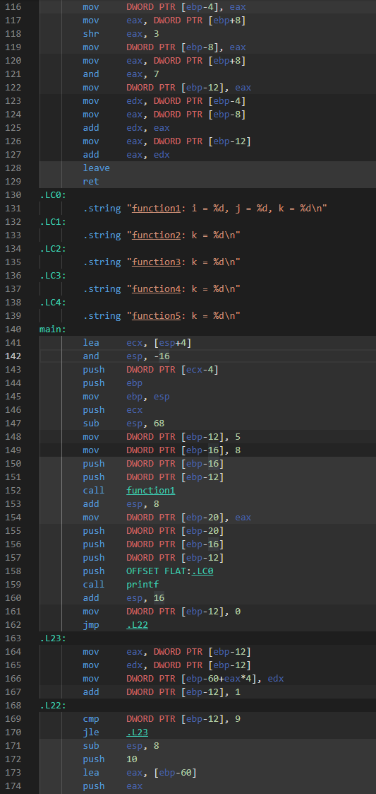 Solved Please comment on the UNOPTIMIZED assembly code for | Chegg.com