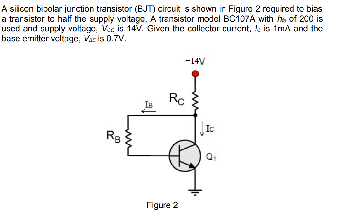 Solved A silicon bipolar junction transistor (BJT) circuit | Chegg.com