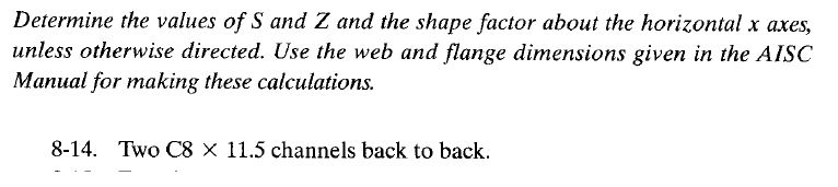 Solved Determine the values of S and Z and the shape factor | Chegg.com