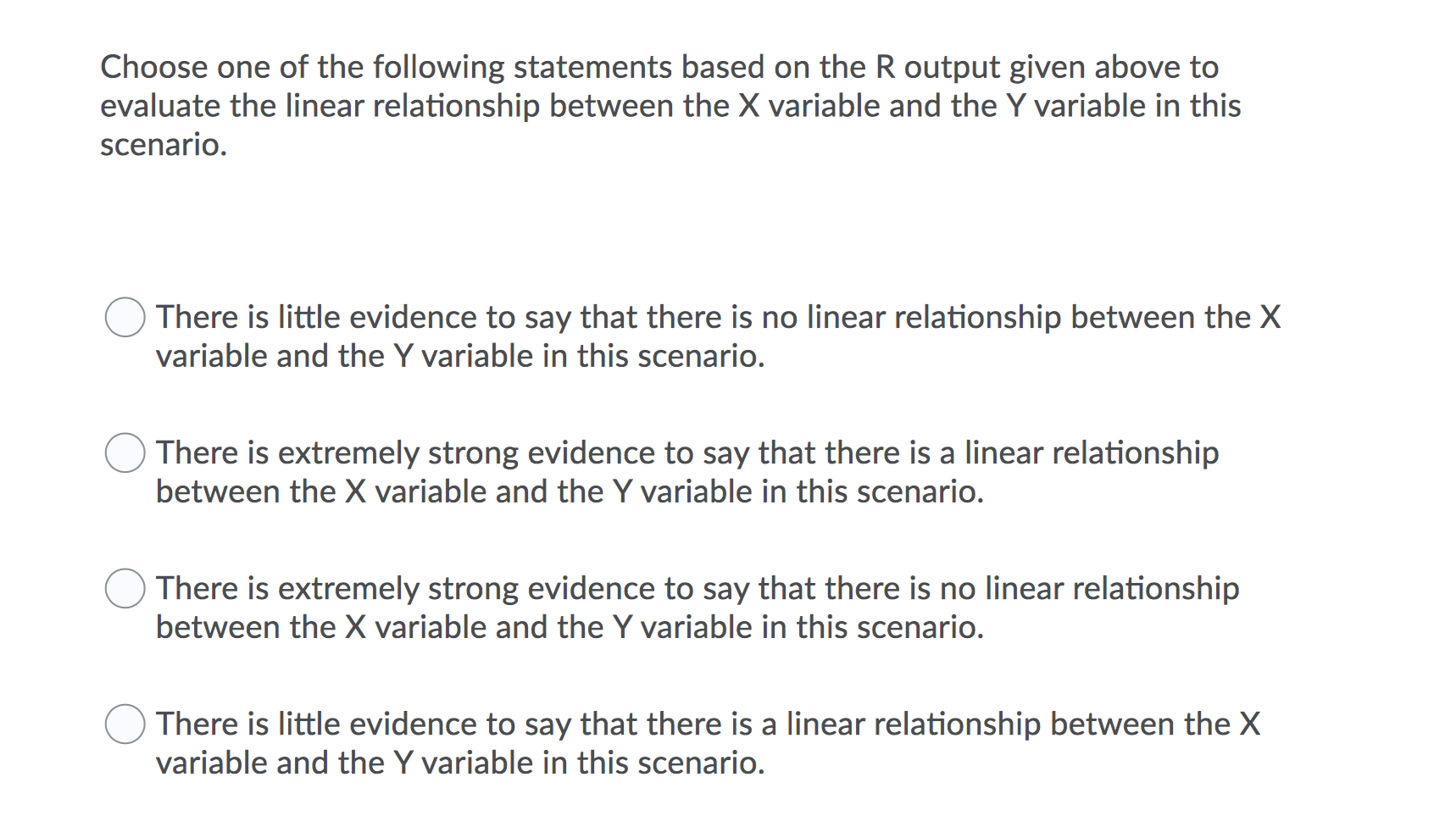 Solved Choose one of the following statements based on the R | Chegg.com