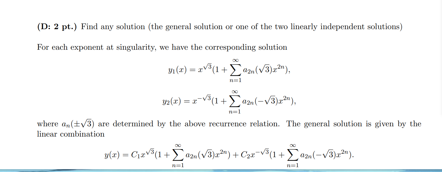 Solved Consider The Second Order Linear Equation X 2 − X 4