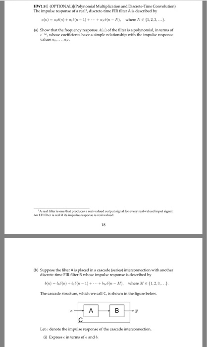 Solved HW1.st (OPTIONAL)(Polynomial Multiplication and | Chegg.com